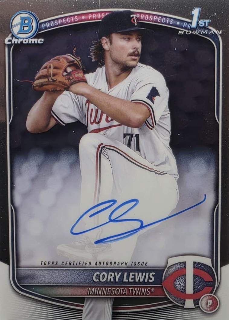 Cory Lewis 2025 Bowman #CPA-CLE Chrome Prospect Auto (1st) Price Guide ...