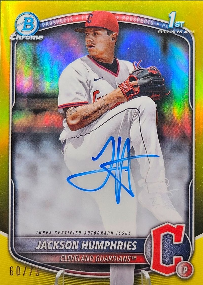 Jackson Humphries 2025 Bowman #CPA-JHU Chrome Prospect Auto - Yellow ...