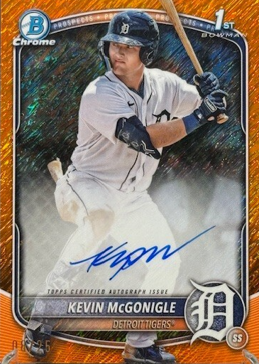 Kevin McGonigle 2025 Bowman #CPA-KM Chrome Prospect Auto - Orange ...