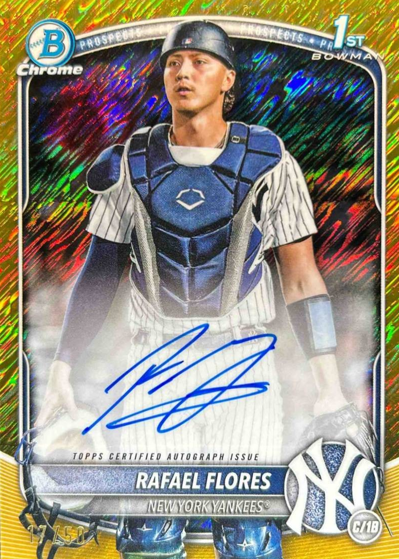 Rafael Flores 2025 Bowman #CPA-RF Chrome Prospect Auto - Gold Shimmer ...