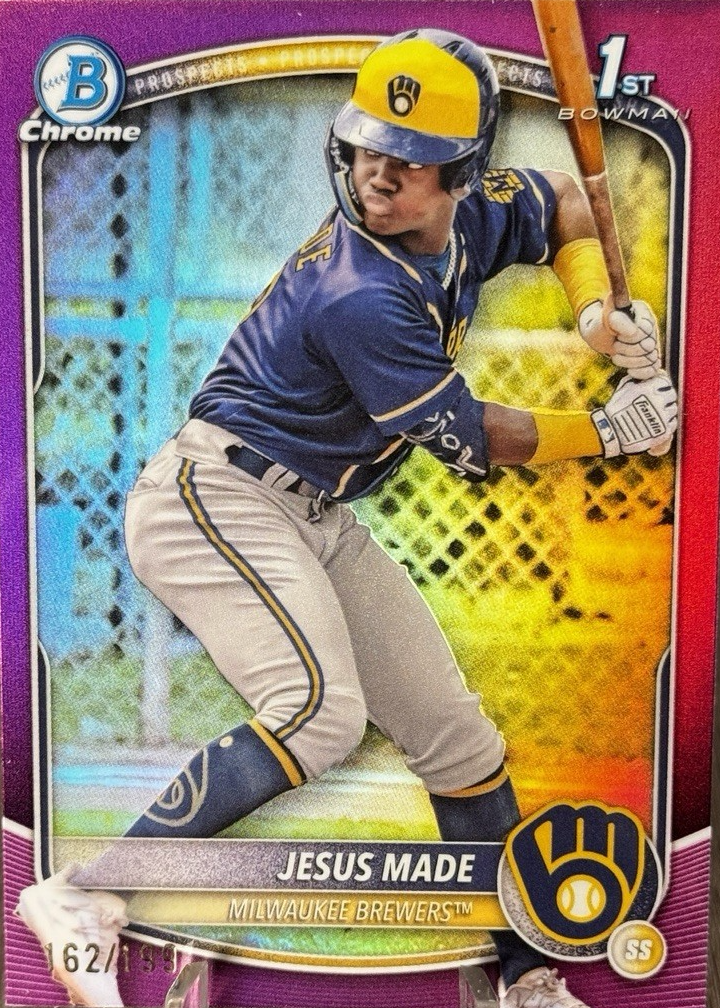 Jesus Made 2025 Bowman #BCP-50 Chrome Prospects - Fuchsia Refractor ...
