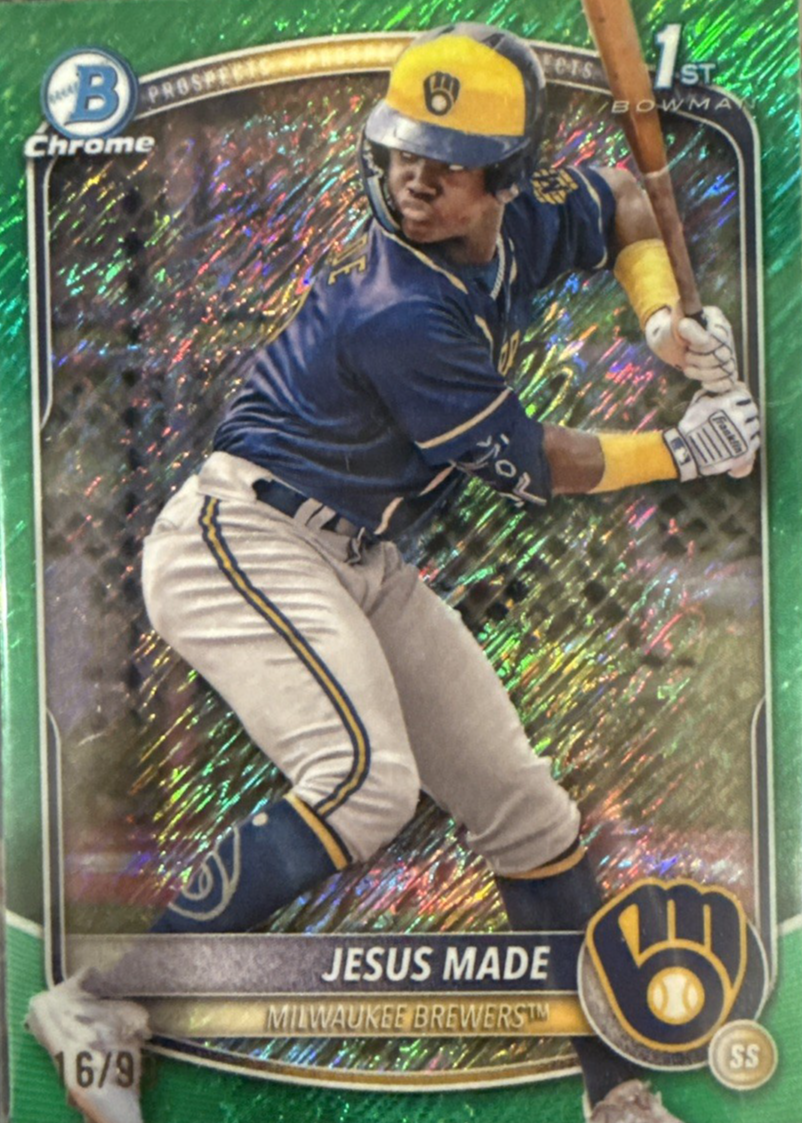 Jesus Made 2025 Bowman #BCP-50 Chrome Prospects - Green Shimmer ...