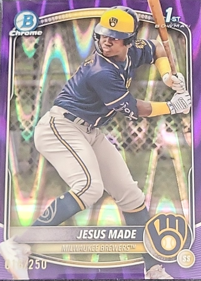 Jesus Made 2025 Bowman #BCP-50 Chrome Prospects - Purple RayWave ...