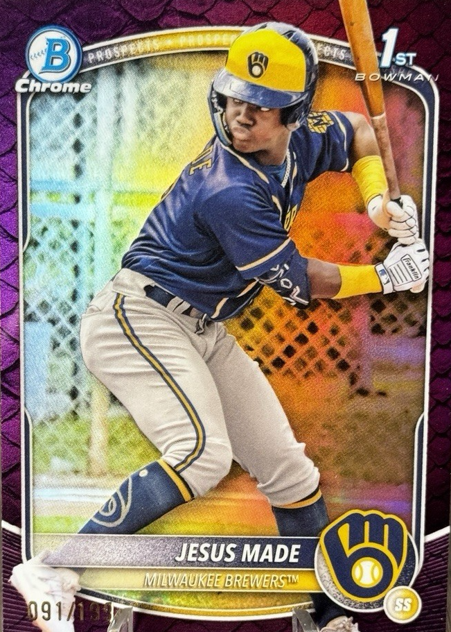 Jesus Made 2025 Bowman #BCP-50 Chrome Prospects - Reptilian Fushcia ...