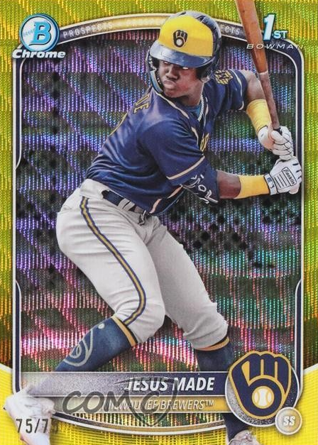 Jesus Made 2025 Bowman #BCP-50 Chrome Prospects - Yellow Wave Refractor ...