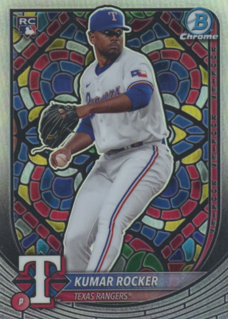 Kumar Rocker 2025 Bowman #80 Etched in Glass Variation /(SSP) Price ...