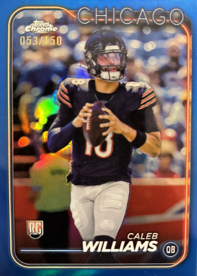 Caleb Williams 2024 Topps Chrome #202 Blue Refractor /150 Price Guide ...