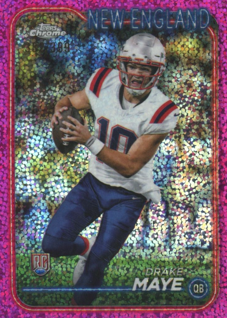 Drake Maye 2024 Topps Chrome #203 Magenta Speckle Refractor /399 Price ...