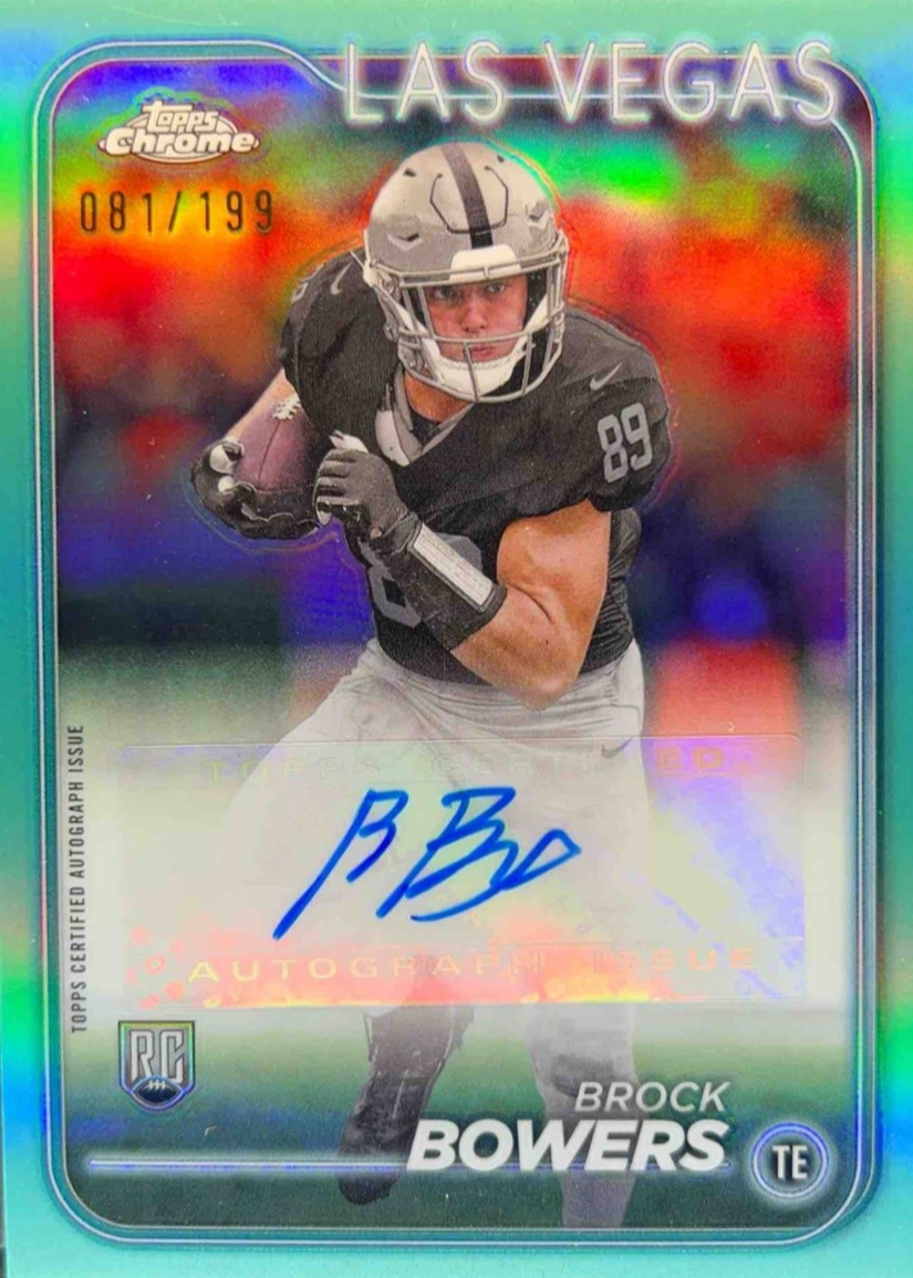 Brock Bowers 2024 Topps Chrome #RA-BBO Rookie Auto - Aqua Refractor ...