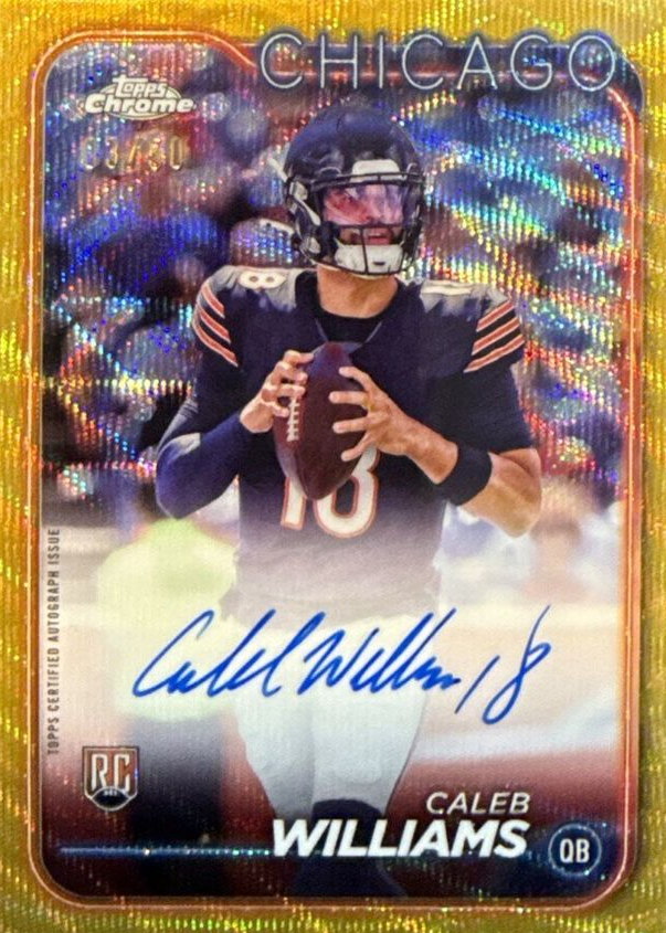 Caleb Williams 2024 Topps Chrome #RA-CWI Rookie Auto - Gold Wave ...