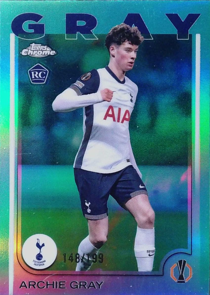 Archie Gray 2024 Topps Chrome UEFA Club Competitions #170 Aqua ...