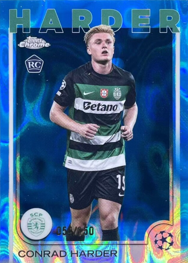 Conrad Harder 2024 Topps Chrome UEFA Club Competitions #177 Blue Lava ...