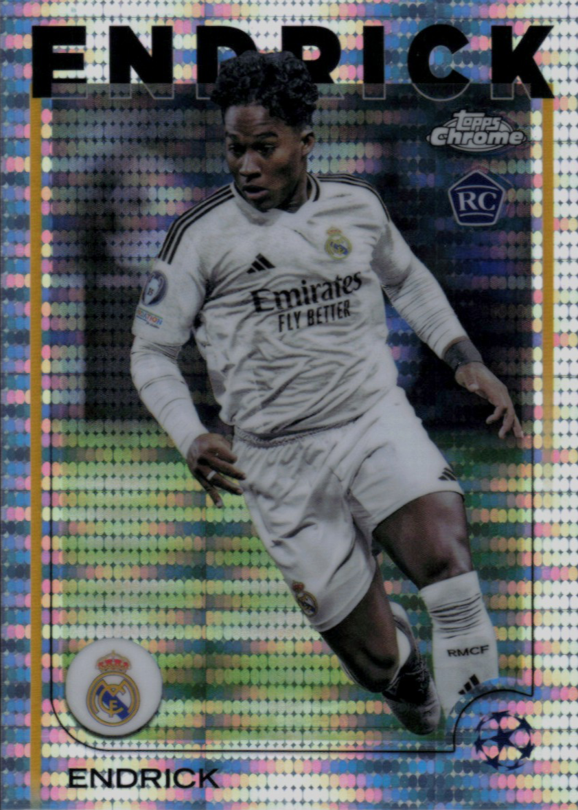 Endrick 2024 Topps Chrome UEFA Club Competitions #100 Pulsar Refractor ...