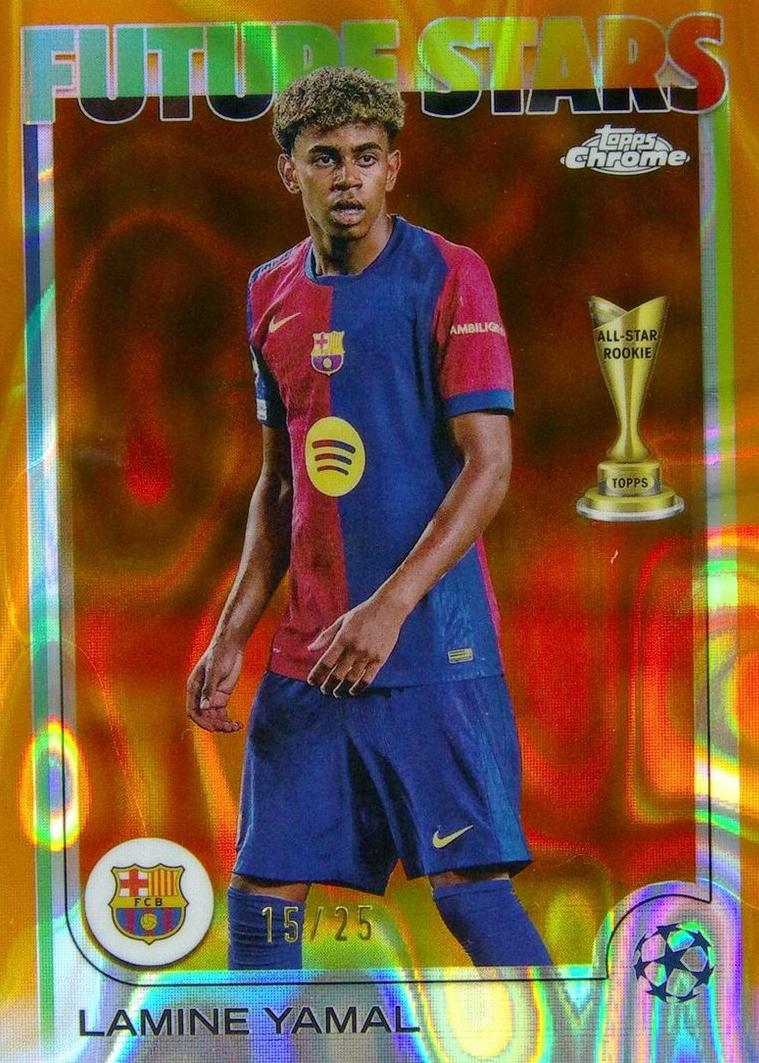 Lamine Yamal 2024 Topps Chrome UEFA Club Competitions #27 Orange Lava ...