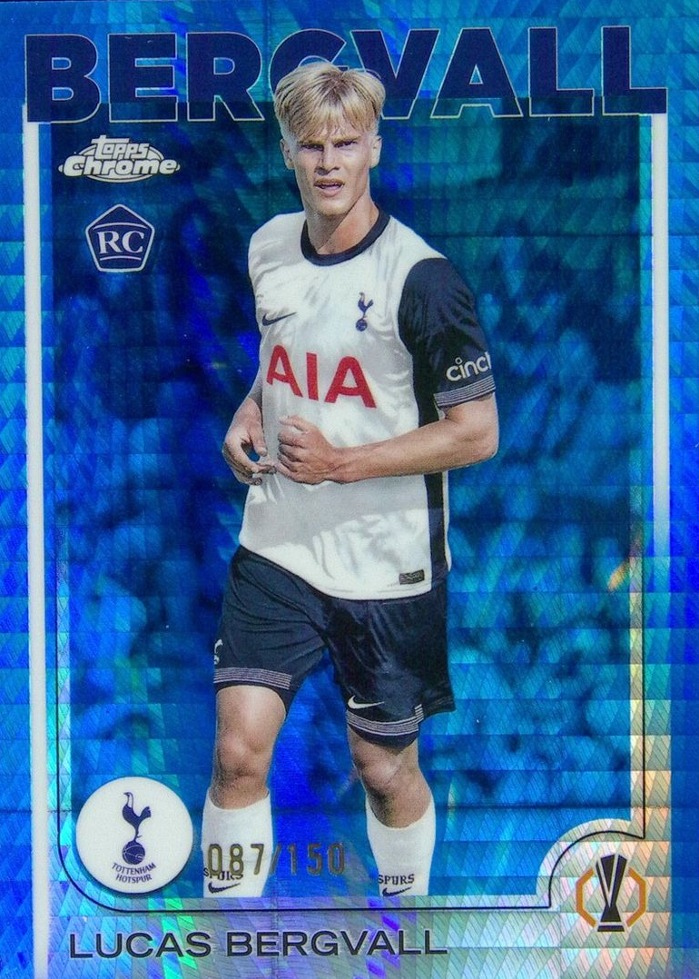 Lucas Bergvall 2024 Topps Chrome UEFA Club Competitions #112 Blue Prism ...