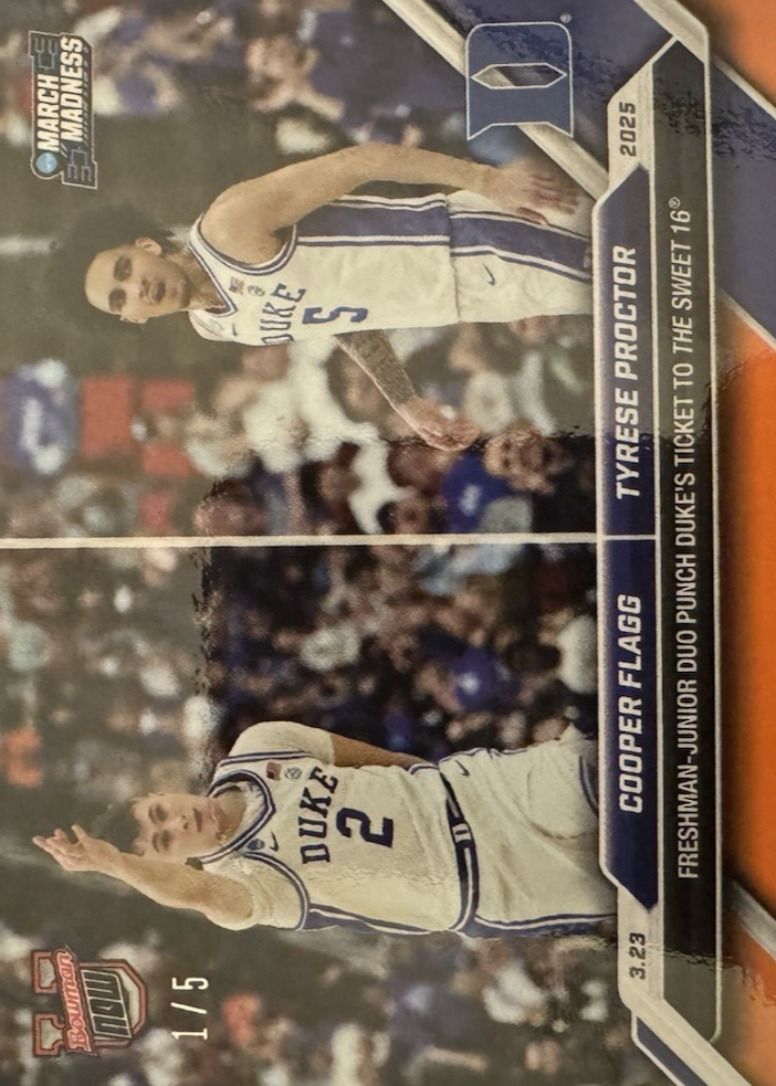 Cooper Flagg & Tyrese Proctor 2024 Bowman U Now #97 Orange /5 Price Guide - Sports Card Investor