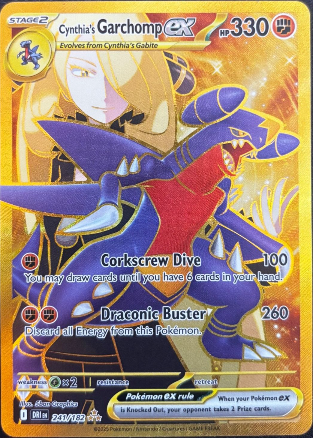 Cynthia's Garchomp ex 2025 Scarlet & Violet: Destined Rivals #241/182 ...
