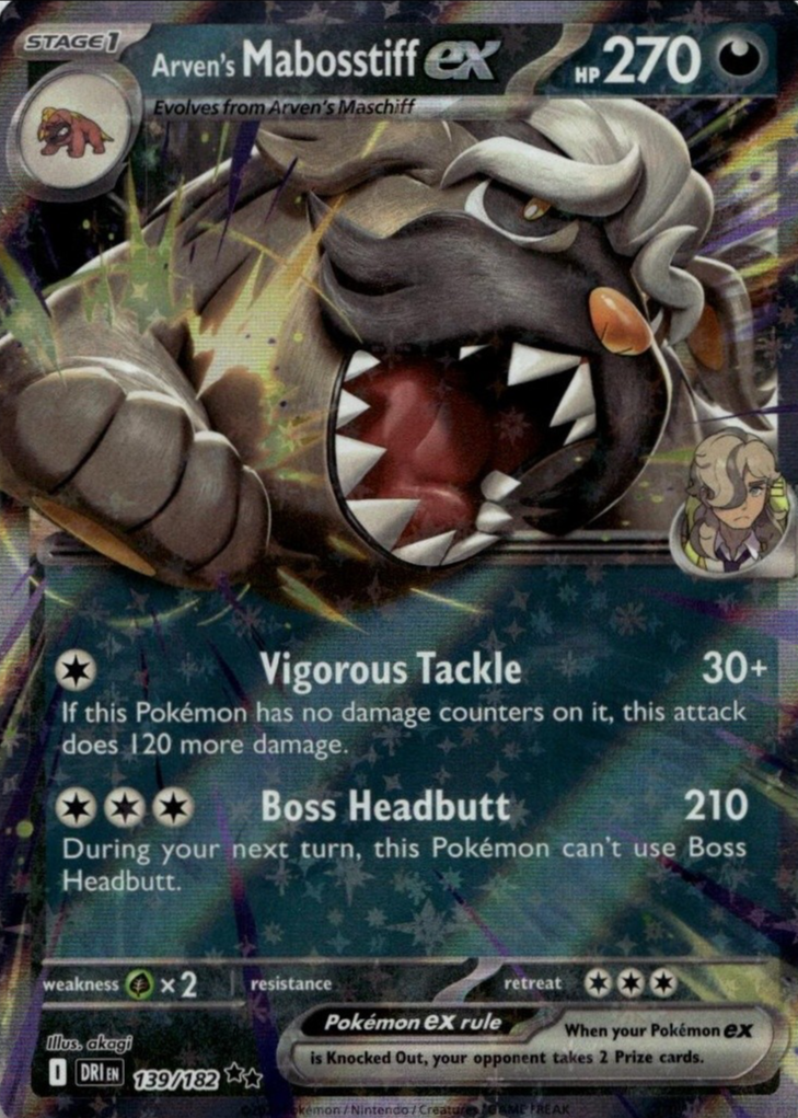 Arven's Mabosstiff ex 2025 Scarlet & Violet: Destined Rivals #139/182 ...