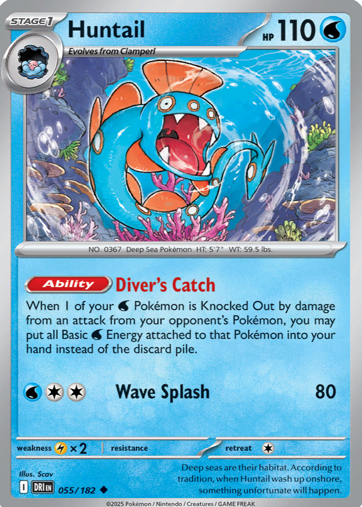 Huntail 2025 Scarlet & Violet: Destined Rivals #055/182 Base Price ...