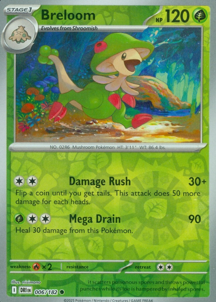 Breloom 2025 Scarlet & Violet: Destined Rivals #006/182 Reverse Holo ...