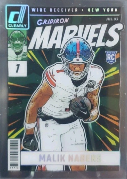 Malik Nabers 2024 Clearly Donruss #9 Gridiron Marvels /(SSP) Price ...