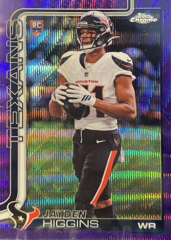 Jayden Higgins 2025 Topps Chrome #343 Rookie - Purple Wave Refractor ...