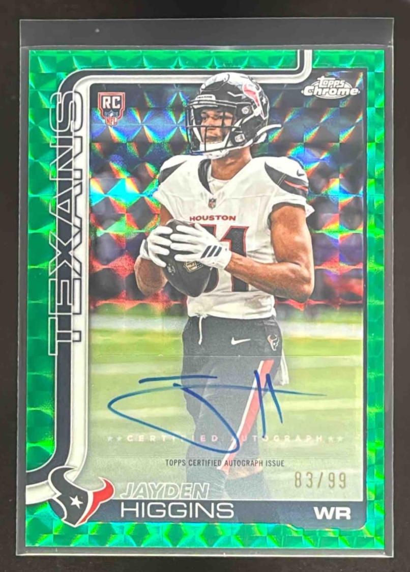 Jayden Higgins 2025 Topps Chrome #RA-JHI Rookie Autographs - Green ...