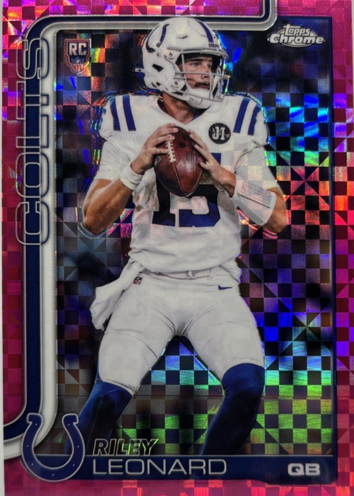 Riley Leonard 2025 Topps Chrome #318 Rookie - Hot Pink X-Fractor Price ...