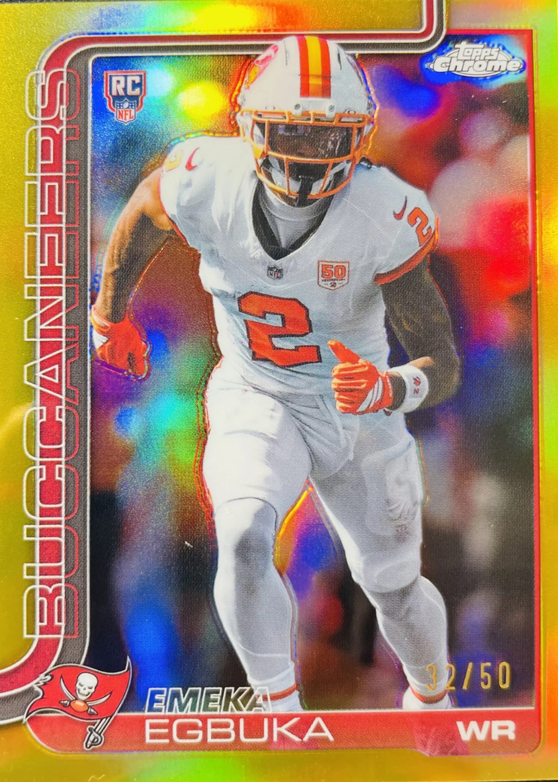 Emeka Egbuka 2025 Topps Chrome #312 Rookie - Gold Refractor /50 Price ...