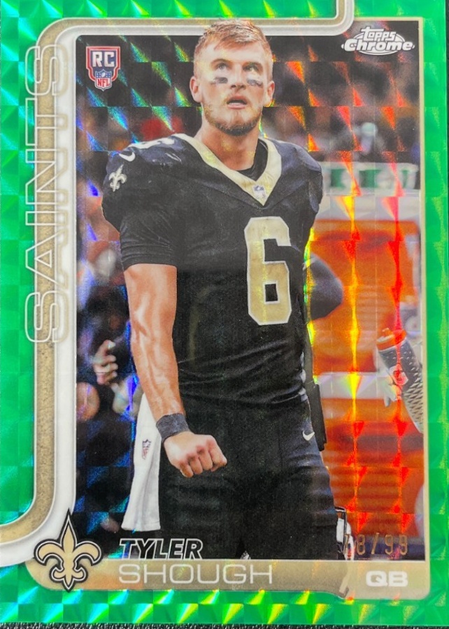 Tyler Shough 2025 Topps Chrome #398 Rookie Image Variation - Green ...