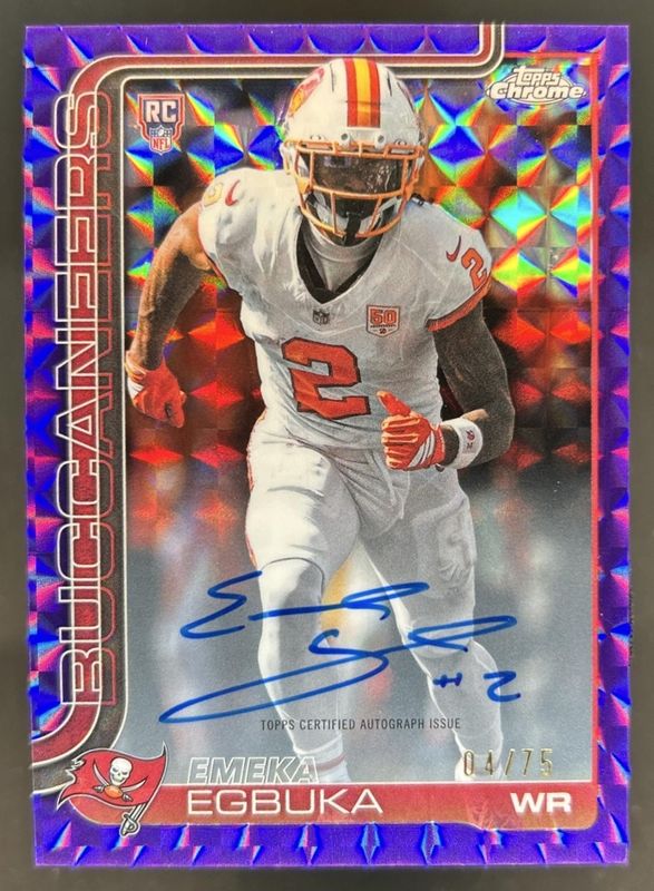 Emeka Egbuka 2025 Topps Chrome #RA-EE Rookie Autographs - Purple ...