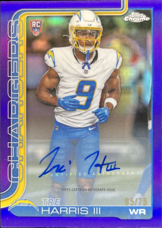 Tre Harris 2025 Topps Chrome #RA-TH Rookie Autographs - Purple ...