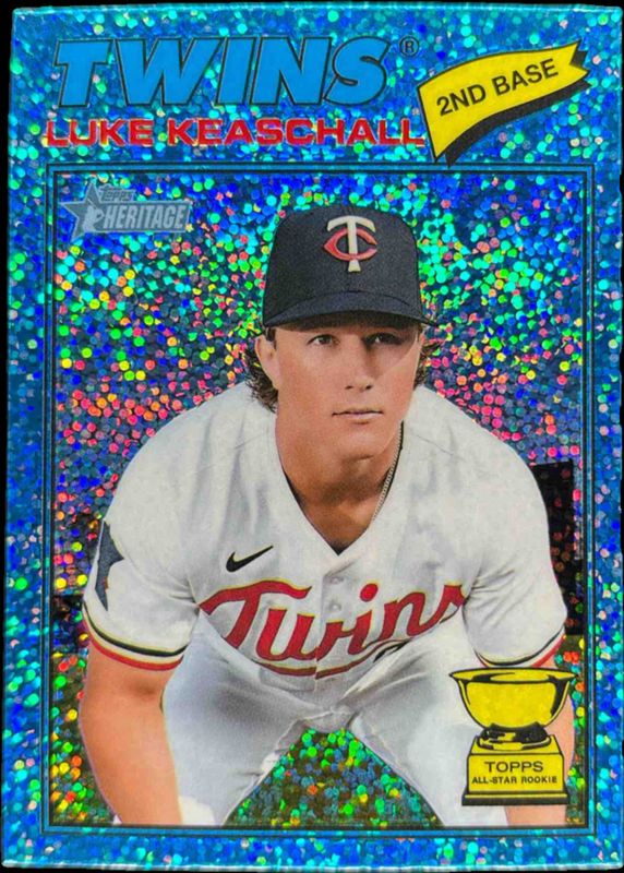 Luke Keaschall 2026 Topps Heritage #116 Chrome - Light Blue Sparkle ...