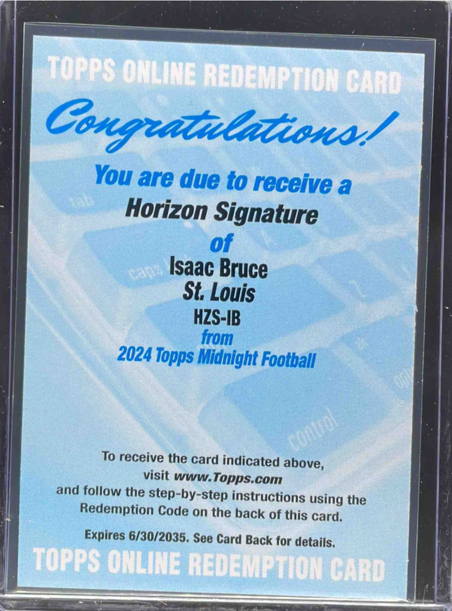 Isaac Bruce 2024 Topps Midnight #HZS-IB Horizon Signatures Price Guide - Sports Card Investor