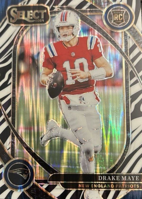 Drake Maye 2024 Select #218 Club Level Zebra Shock /(SSP) Price Guide ...