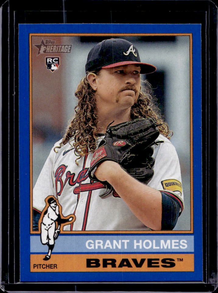 Grant Holmes 2025 Topps Heritage #22 Dark Blue Border Price Guide ...
