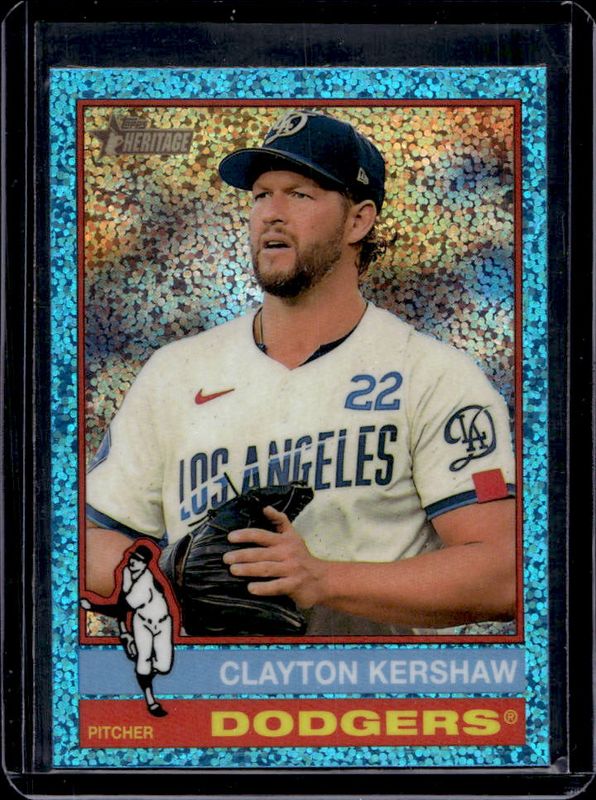Clayton Kershaw 2025 Topps Heritage #64 Chrome - Light Blue Sparkle Refractor Price Guide ...