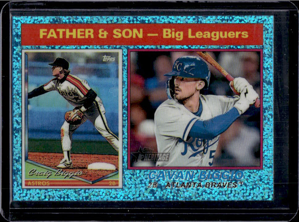 Cavan Biggio 2025 Topps Heritage #68 Chrome - Light Blue Sparkle ...