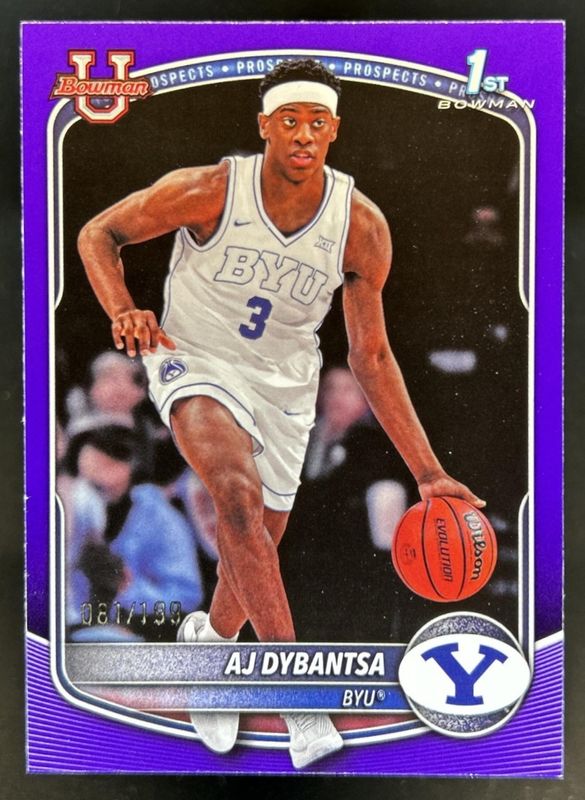 AJ Dybantsa 2025 Bowman #BPP-1 Prospects - Purple Border /199 (1st ...