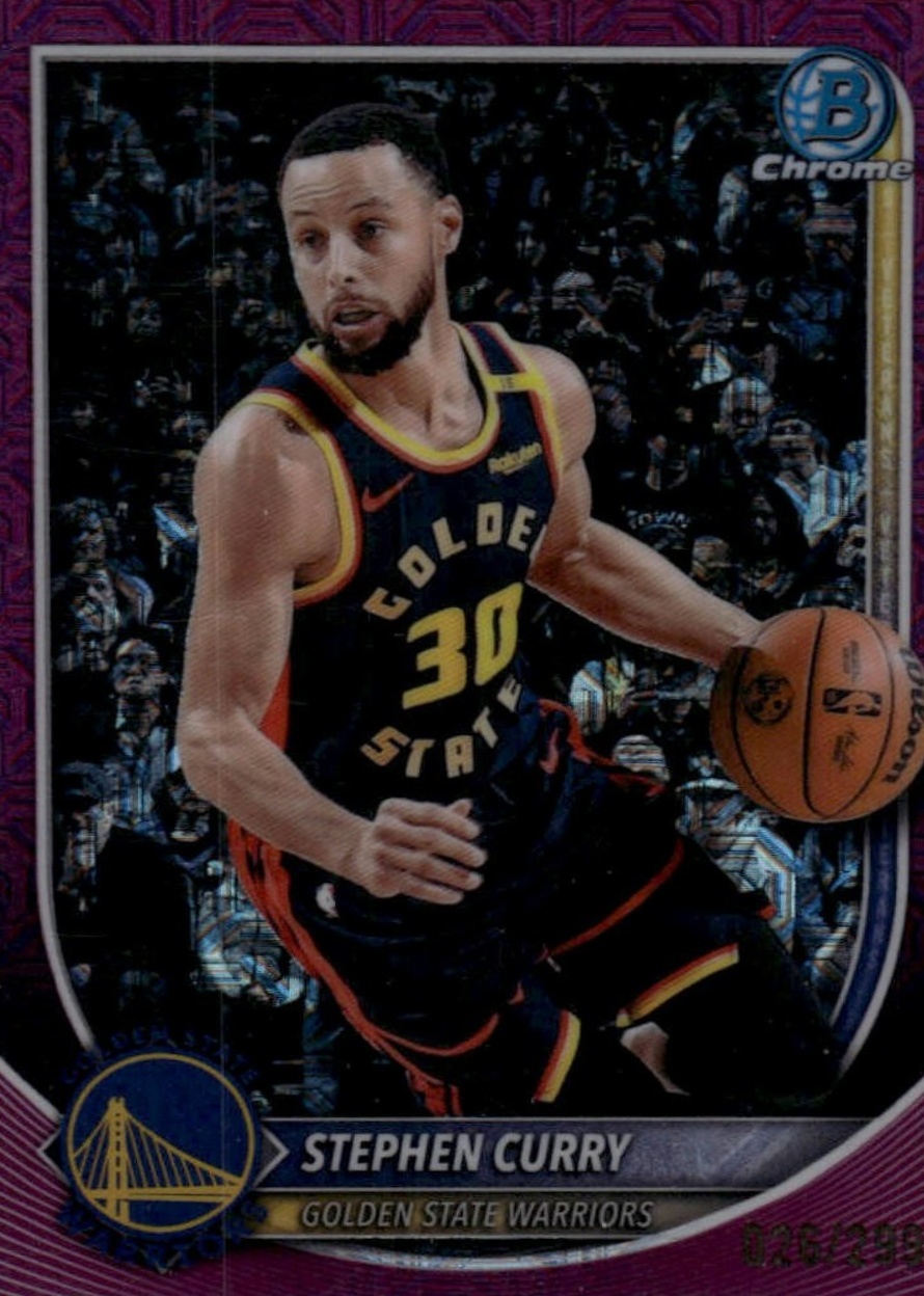 Stephen Curry 2025 Bowman #BCV-115 Chrome - Fuchsia Mojo Refractor /299 ...
