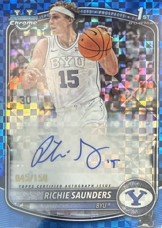 Richie Saunders 2025 Bowman #CPA-RS Chrome Prospect Autographs - Blue X ...