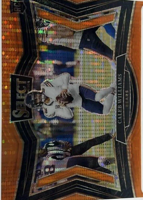 Caleb Williams 2024 Select #477 Field Level Neon Orange Pulsar /7 Price ...