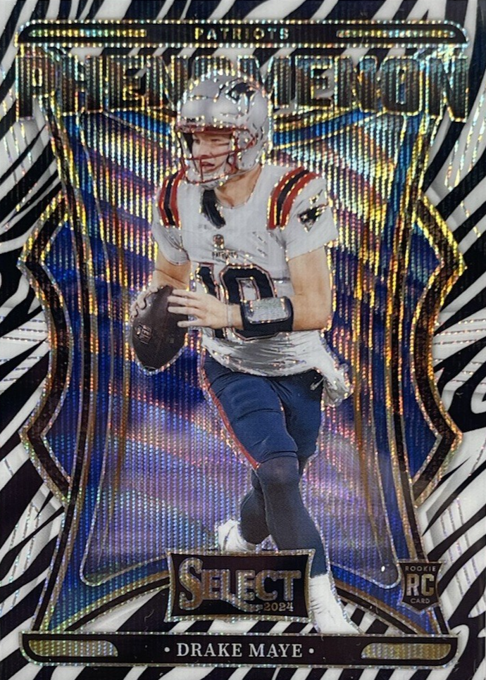 Drake Maye 2024 Select #3 Phenomenon - Zebra /(SSP) Price Guide ...
