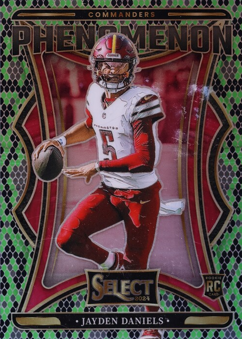 Jayden Daniels 2024 Select #2 Phenomenon - Green & Black Snakeskin /2 ...
