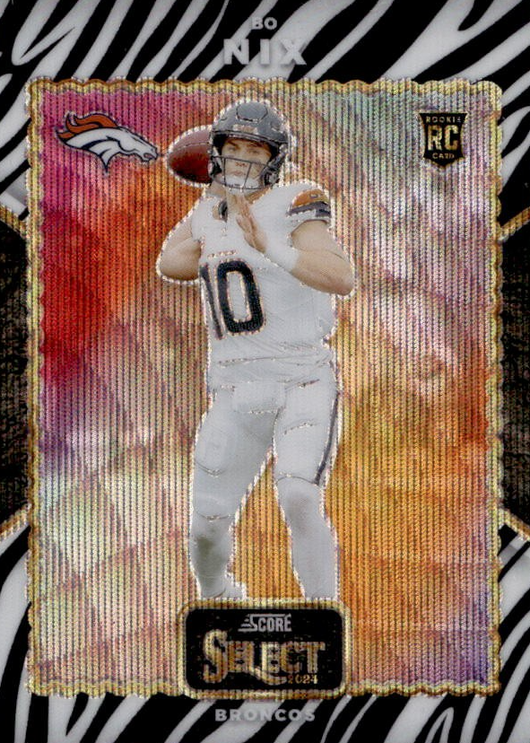 Bo Nix 2024 Select #23 Score Select Throwback - Zebra /(SSP) Price ...