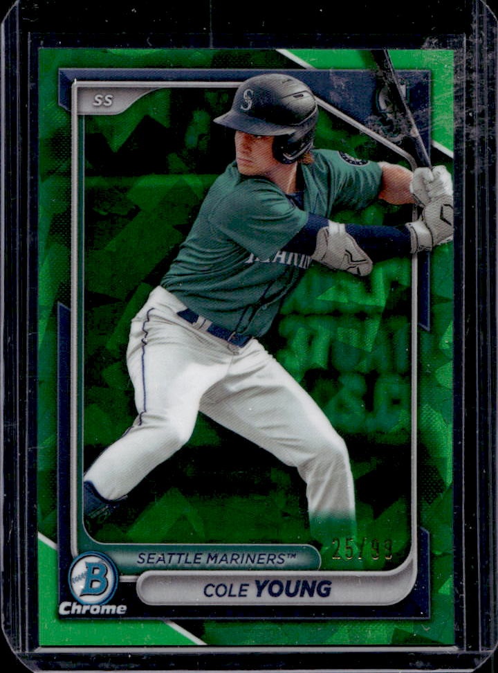 Cole Young 2024 Bowman Sapphire Edition #BCP-112 Green /99 Price Guide ...