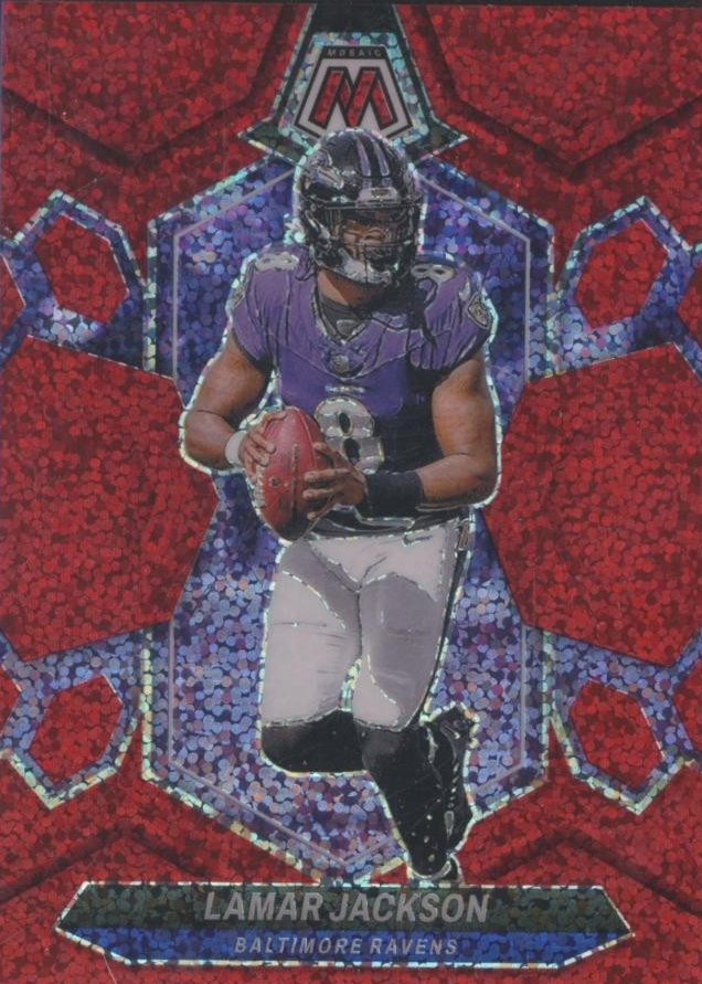 Lamar Jackson 2024 Mosaic #15 Red Sparkle /(SSP) Price Guide - Sports ...