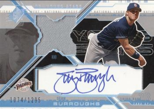 Sean Burroughs 2003 SPx #YS-SB Young Stars Autograph Jersey /1295 Price ...