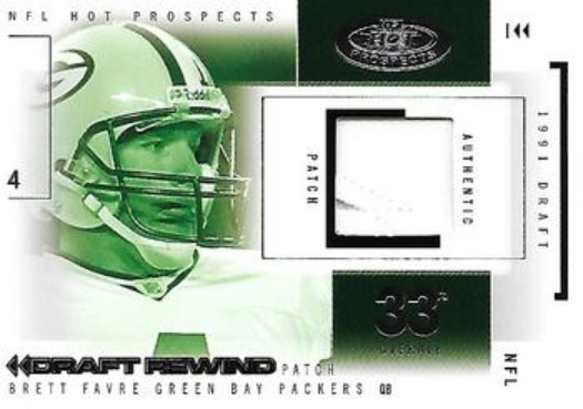 Brett Favre 2004 Fleer Hot Prospects #DR/BF Draft Rewind Jersey Patches /64 Price Guide - Sports ...
