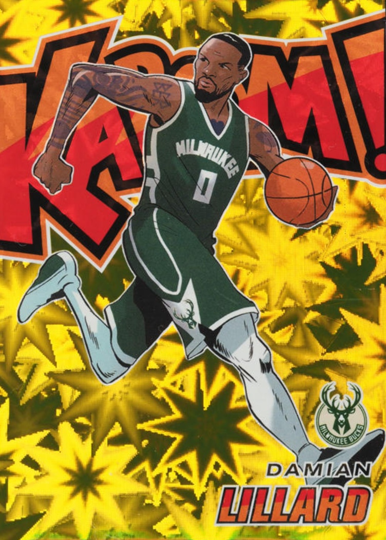 Damian Lillard 2024 Revolution #14 Kaboom! (Vertical) - Gold /10 Price ...
